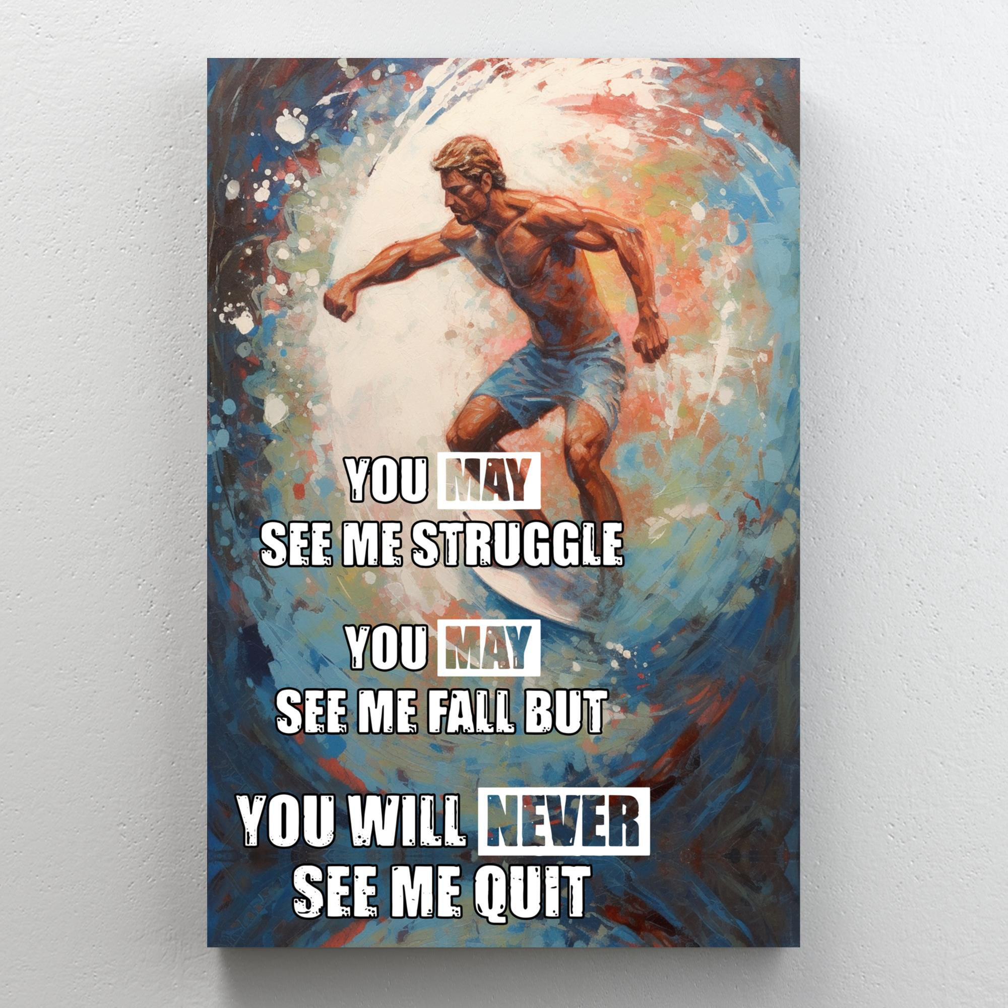 Rosecliff Heights You May See Me Struggle Surfing On Canvas Graphic Art | Wayfair